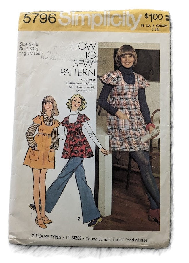Vintage 1970s Sewing Pattern Mccalls 2308 6110 Simplicity 5373 9118 ...