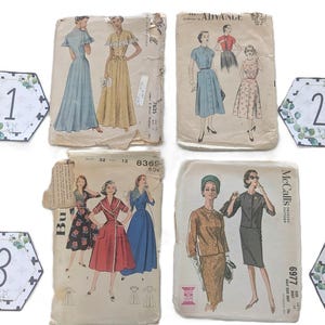 1950/60s Vintage Sewing Pattern Mccalls 7635 6977 7919 Butterick 8369 ...