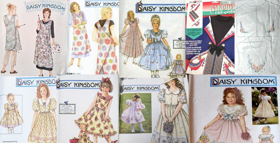 Vintage Daisy Kingdom Gunne Sax Items Apron Childrens Dress Doll Sewing ...