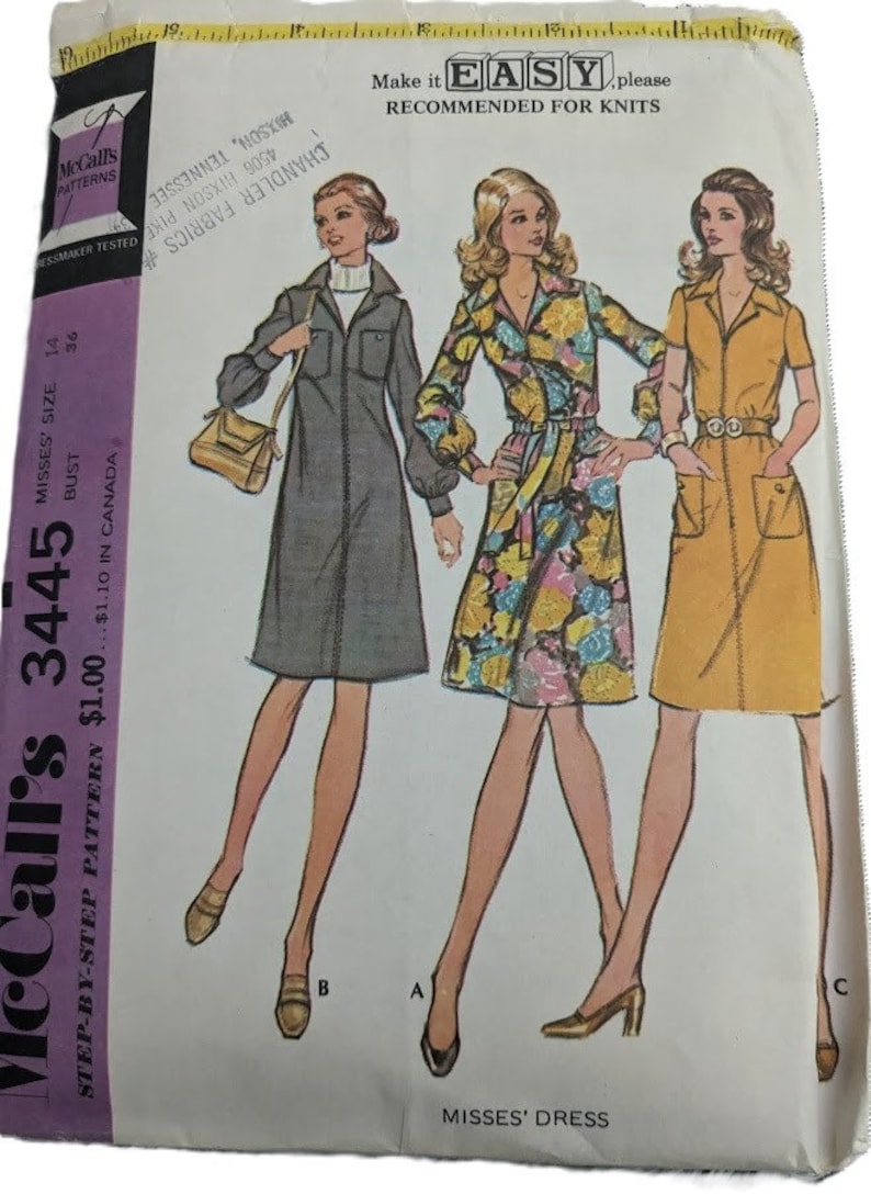 B36 1970s Vintage Sewing Pattern Mccalls 6071 4782 3608 2199 4610 2199 ...
