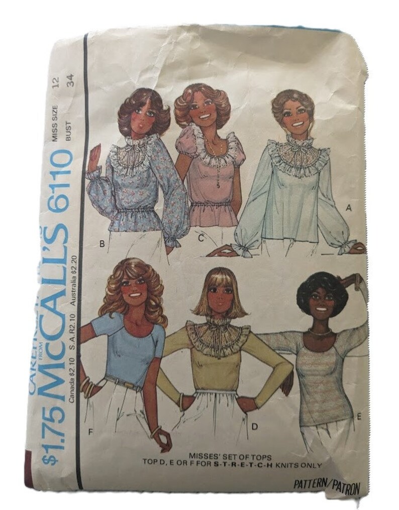 Vintage 1970s Sewing Pattern Mccalls 2308 6110 Simplicity 5373 9118 ...
