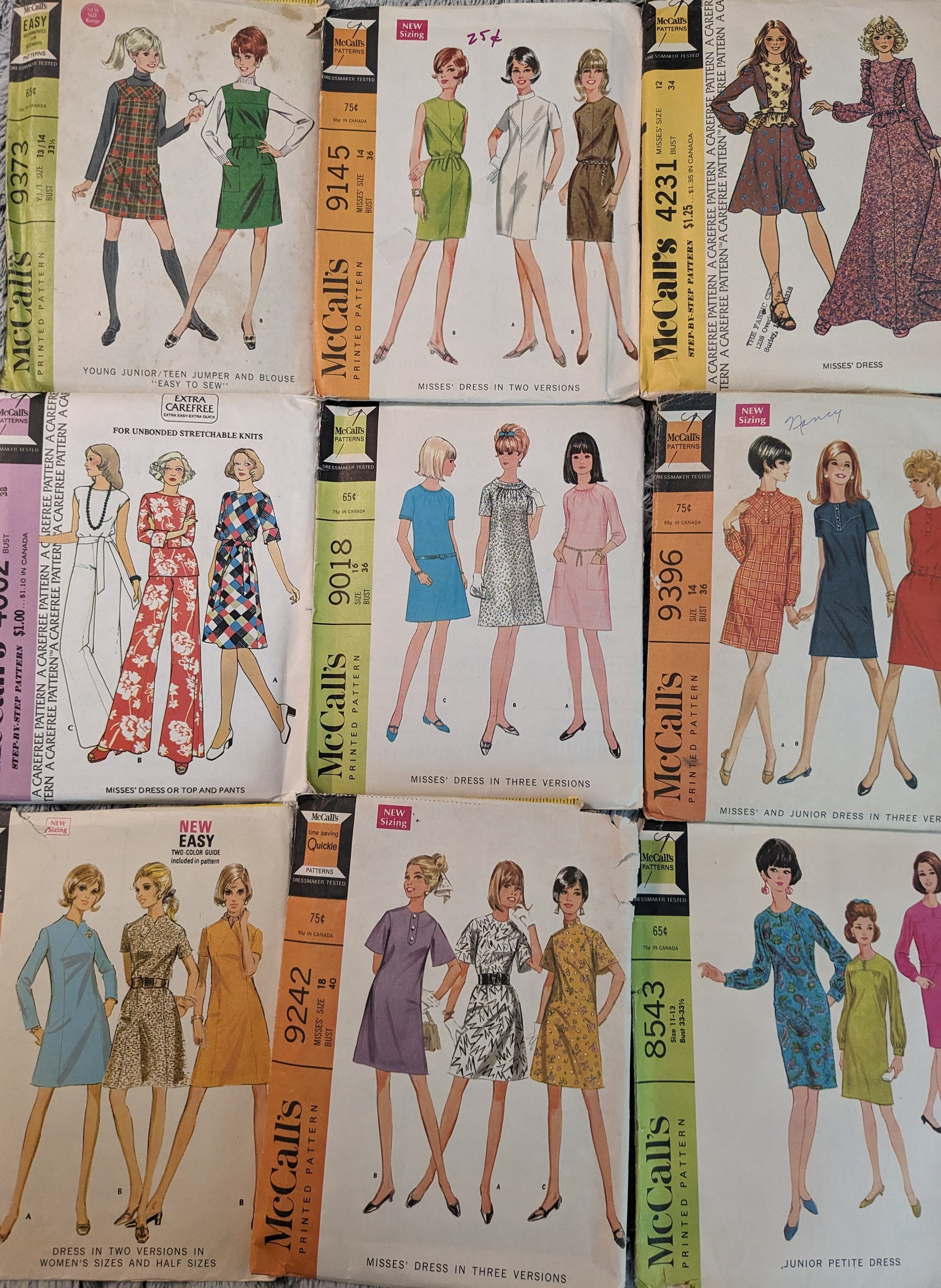 You Pick Vintage 1960s Sewing Pattern Mccalls 9018 9347 9242 9396 6276 ...