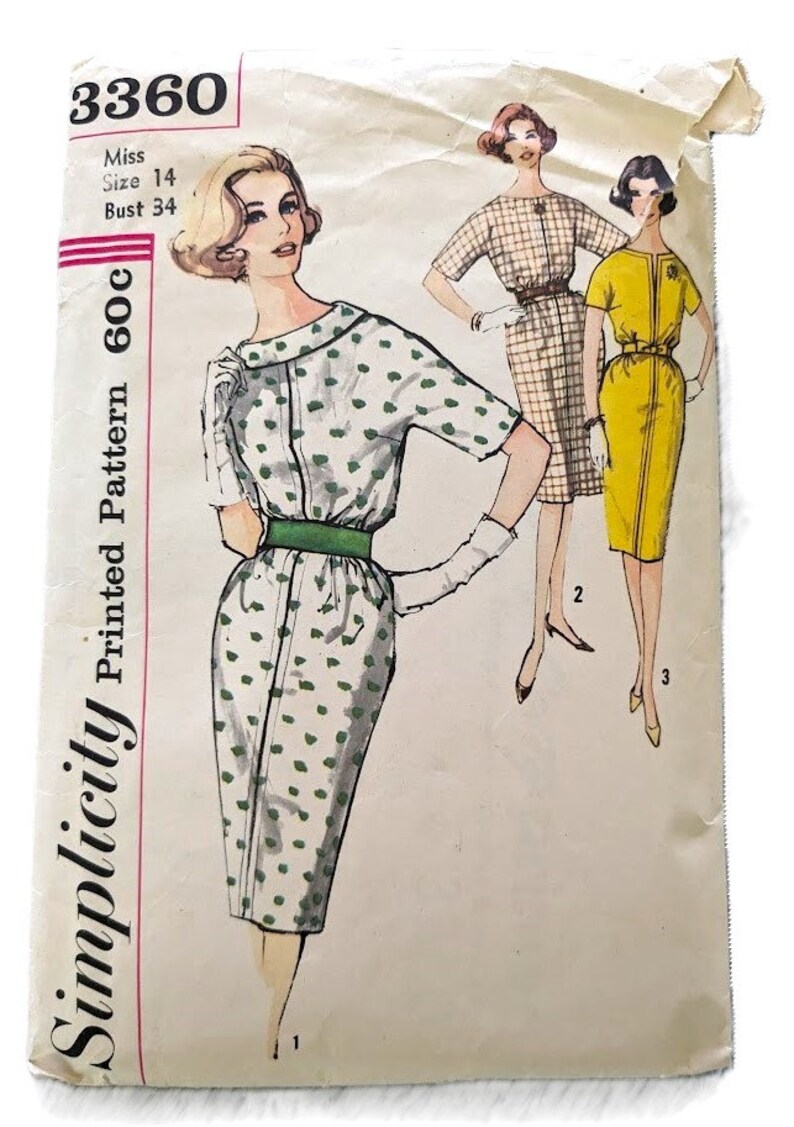 1950s/60s Vintage Sewing Pattern Simplicity 3360 3901 4336 3591 Mccalls ...