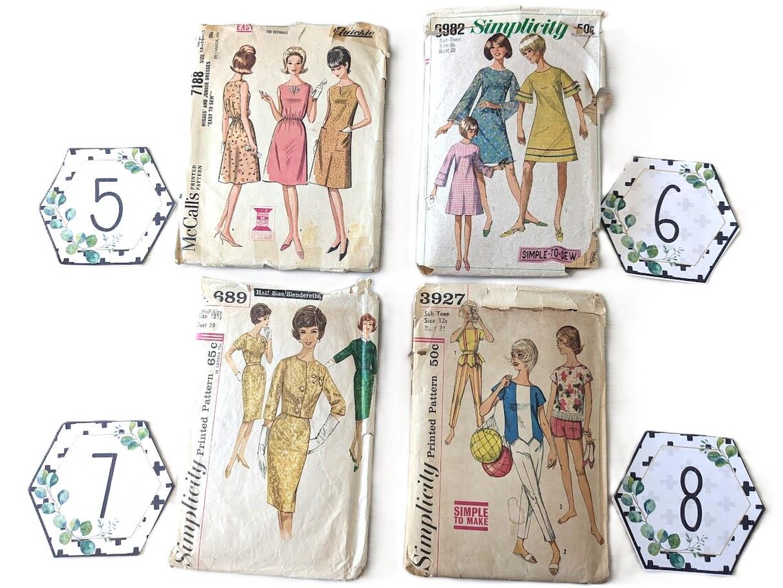 1960s Vintage Sewing Pattern Mccalls 2015 8036 2244 8059 7188 9631 ...