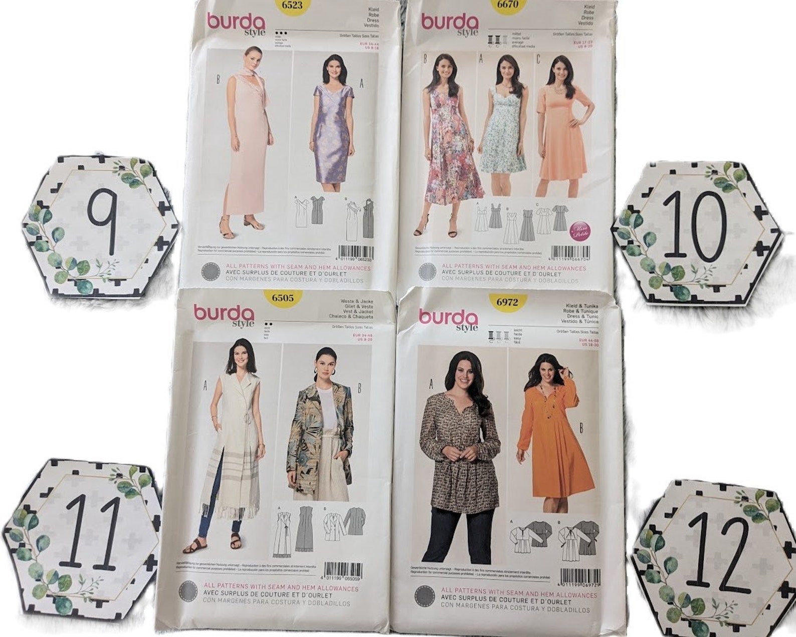 Burda Sewing Pattern 27642 6522 6547 6490 6631 6883 6909 6530 6754 6523 ...