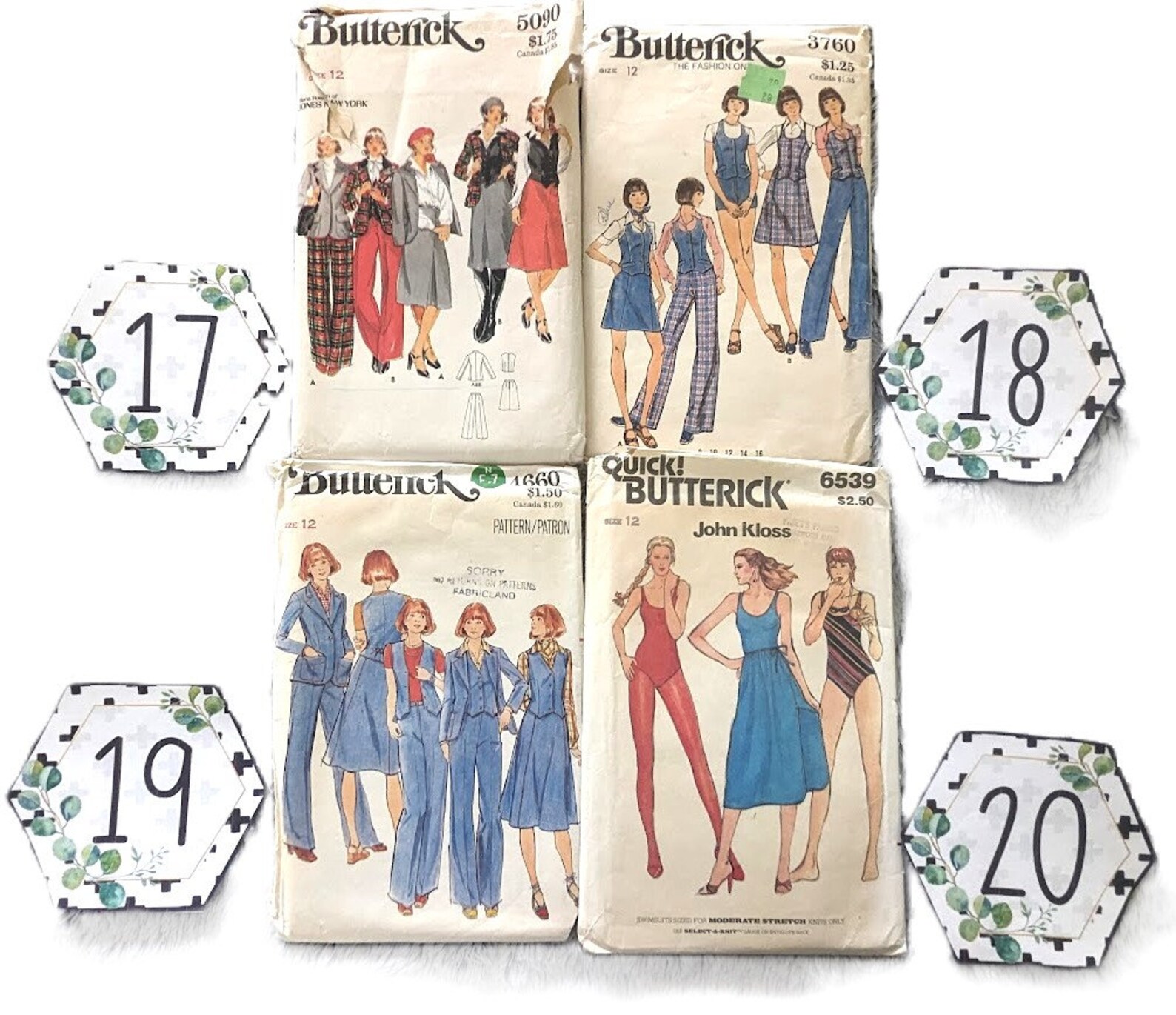 B34 1970s Sewing Pattern Simplicity 9073 7049 7959 9514 7391 6964 8687 ...