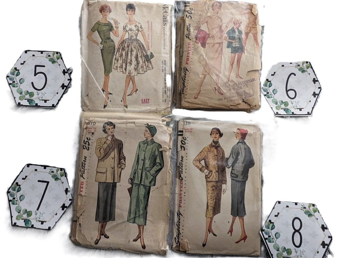 1950s Vintage Sewing Pattern Simplicity 1550 1124 1450 4437 4019 1311 ...