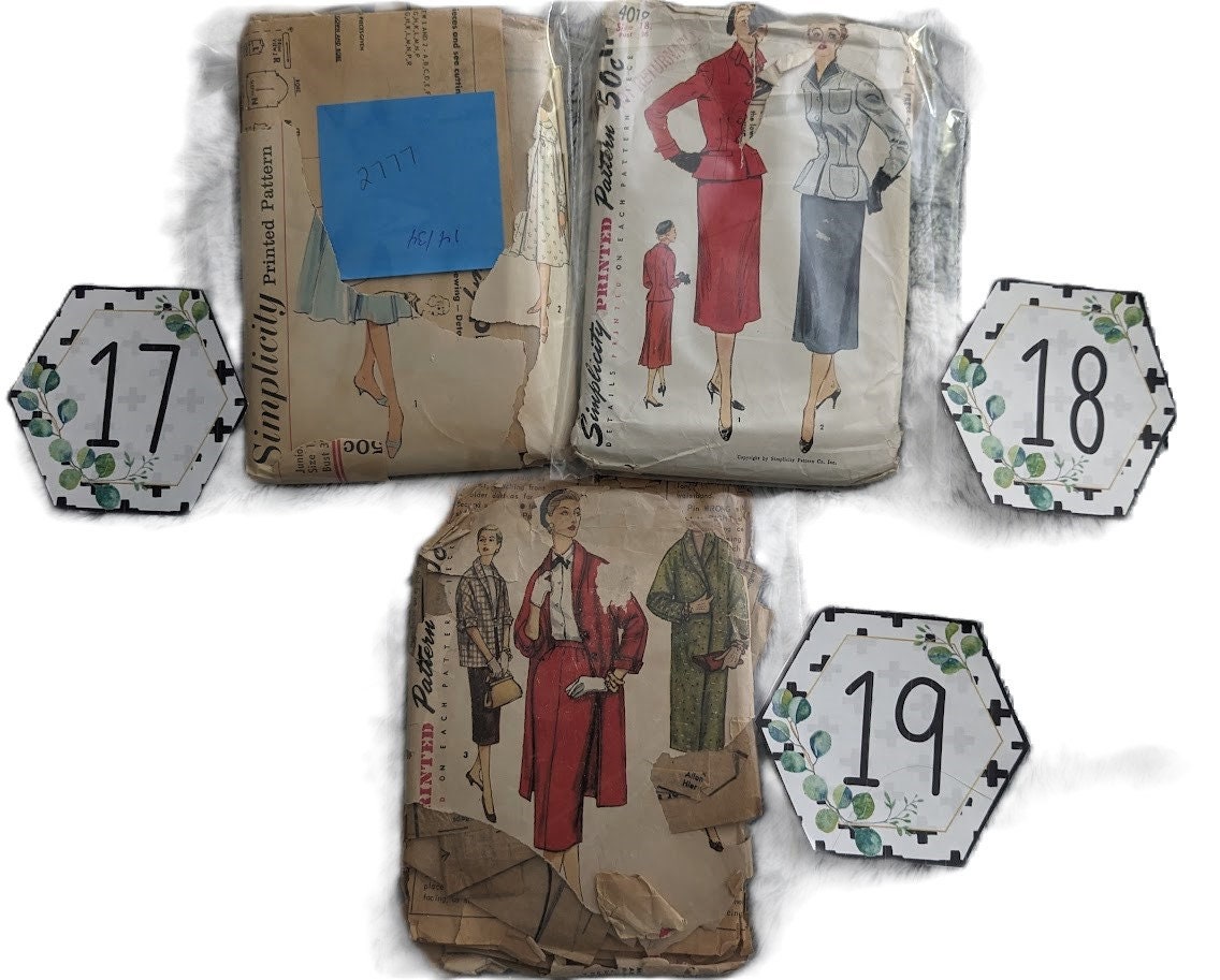1950s Vintage Sewing Pattern Simplicity 1798 1124 1450 3670 4437 4019 ...