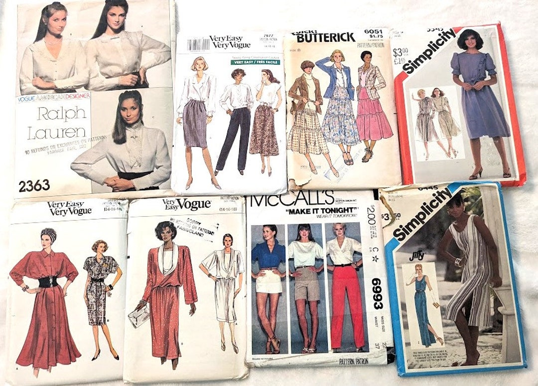 U Pick UC FF or Complete 1980s Vintage Sewing Pattern Vogue 7677 9181 ...