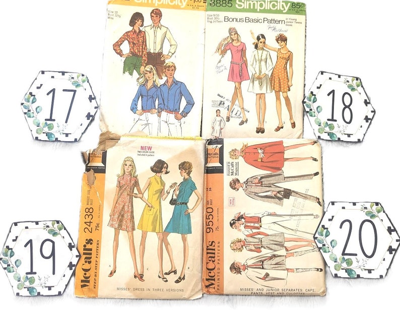 1970s Vintage Sewing Pattern Simplicity 5350 9269 6156 9676 6573 7211 ...