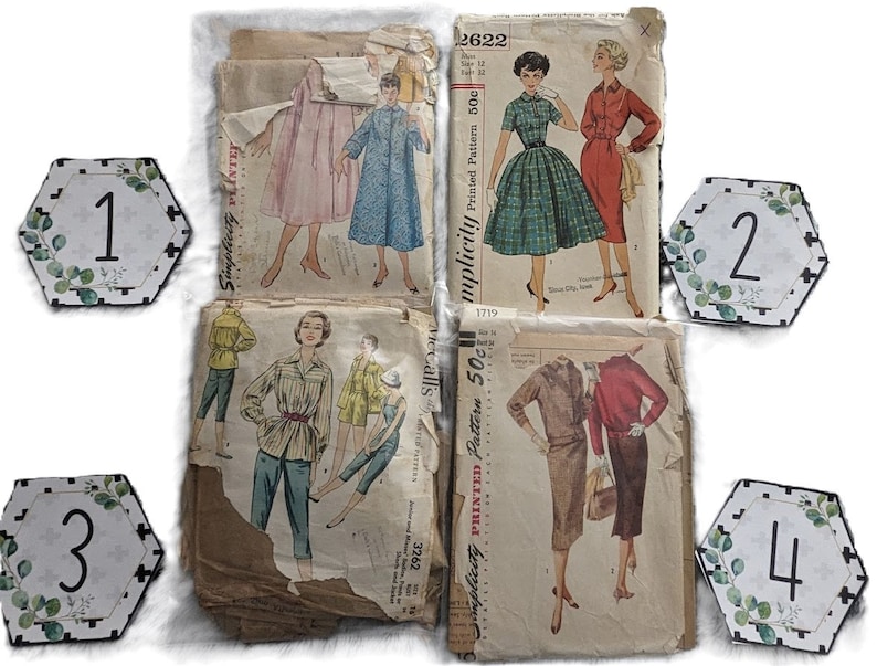 1950s Vintage Sewing Pattern Simplicity 1798 1124 1450 3670 4437 4019 ...