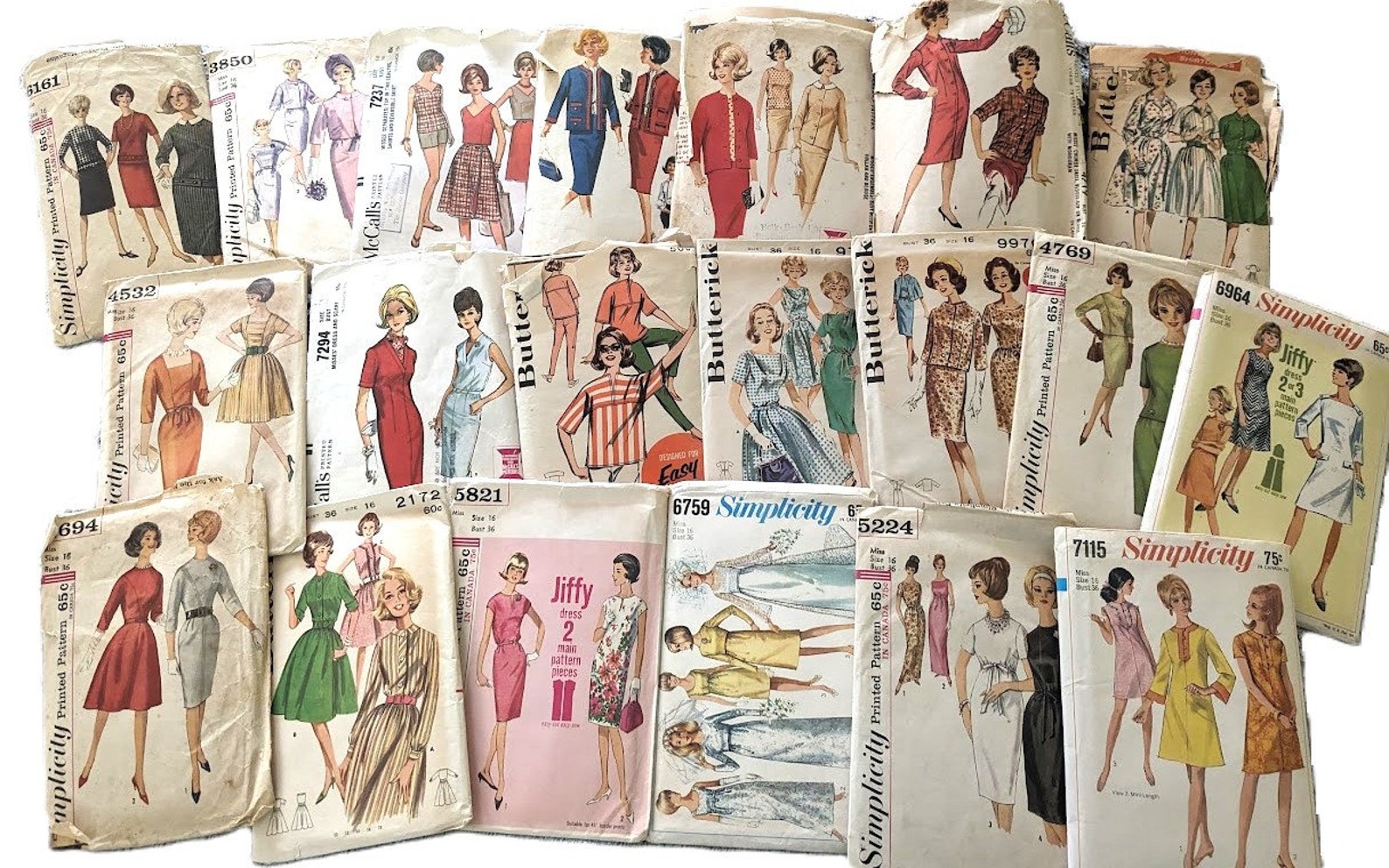 B36 1960s Vintage Sewing Pattern Simplicity 6094 4694 7115 5821 4532 ...