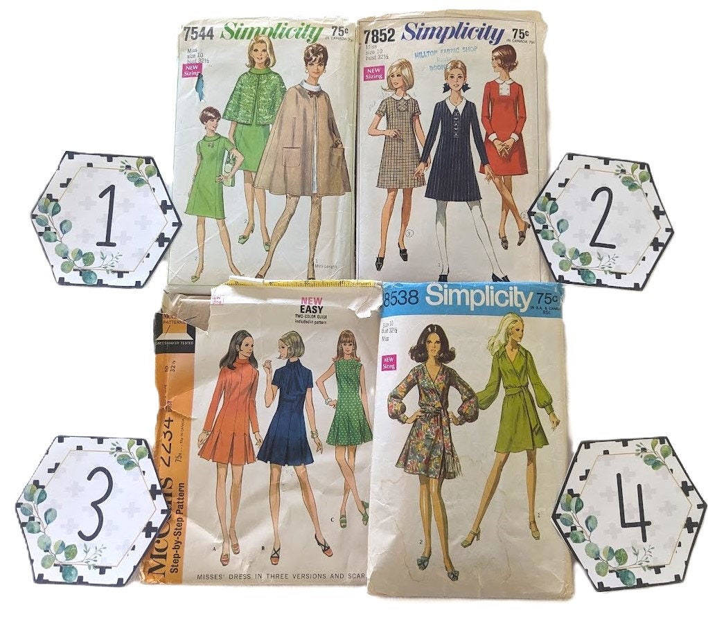 B32 1960s Sewing Pattern Simplicity 7582 7702 8411 7105 7853 2242 3622 ...