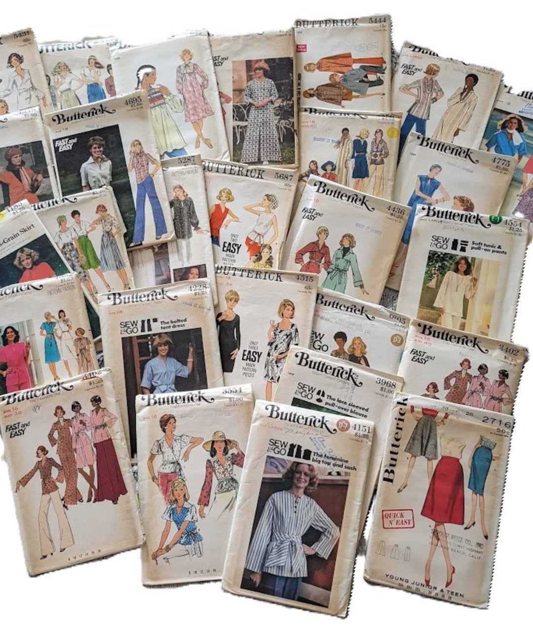 Vintage Sewing Patterns Butterick 4228 5431 4852 3402 3554 4554 4775 ...