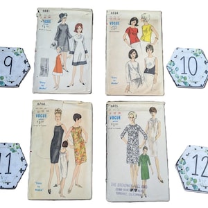 Vintage 1960s/70s Sewing Pattern Vogue 6166 7119 6543 7788 7710 7779 ...