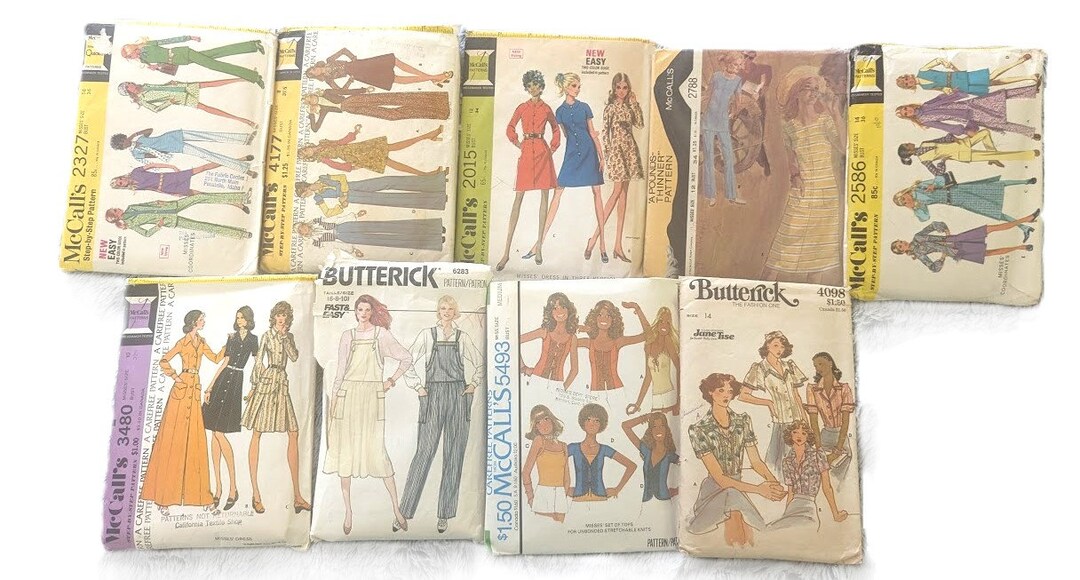 1970s Vintage Sewing Pattern Mccalls 3480 5493 2586 2788 2015 4177 2327 ...