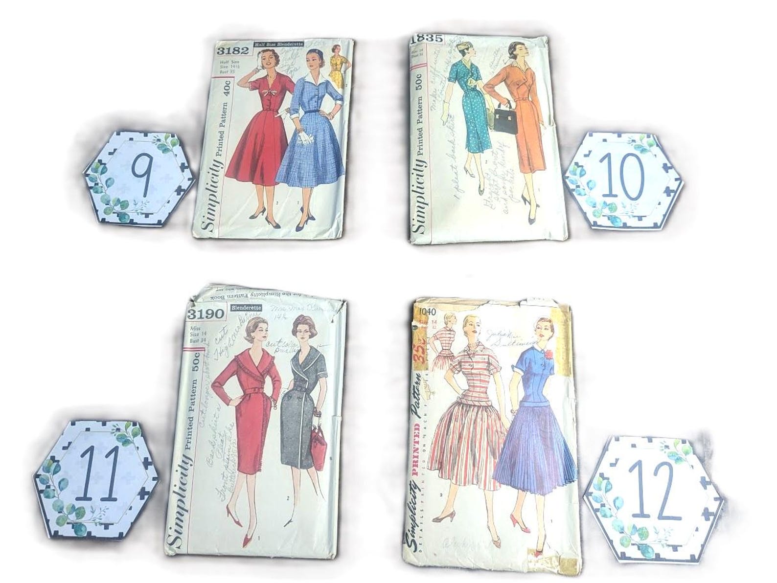 1950/60s Vintage Sewing Pattern Vogue 5109 7781 7855 4971 5565 4243 ...