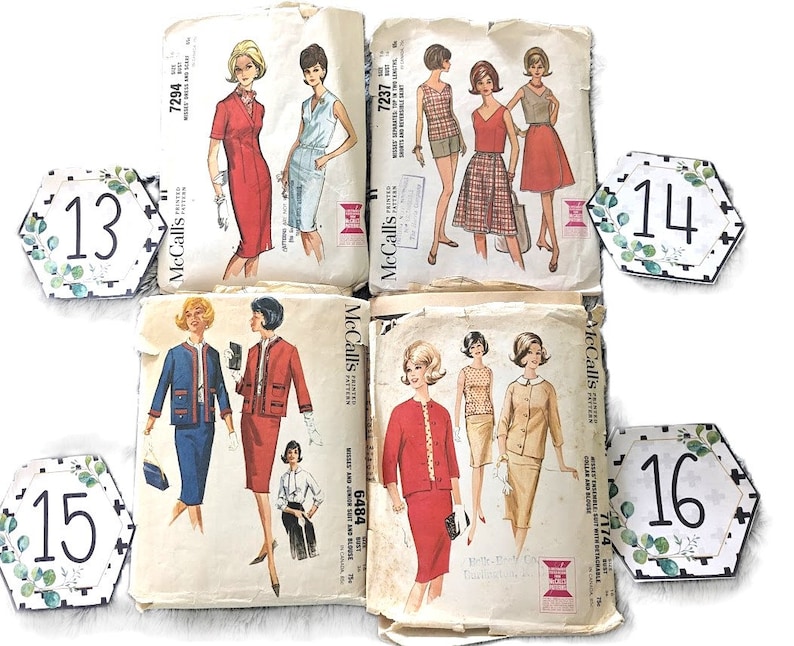 B36 1960s Vintage Sewing Pattern Simplicity 4694 7115 5821 4532 6964 ...