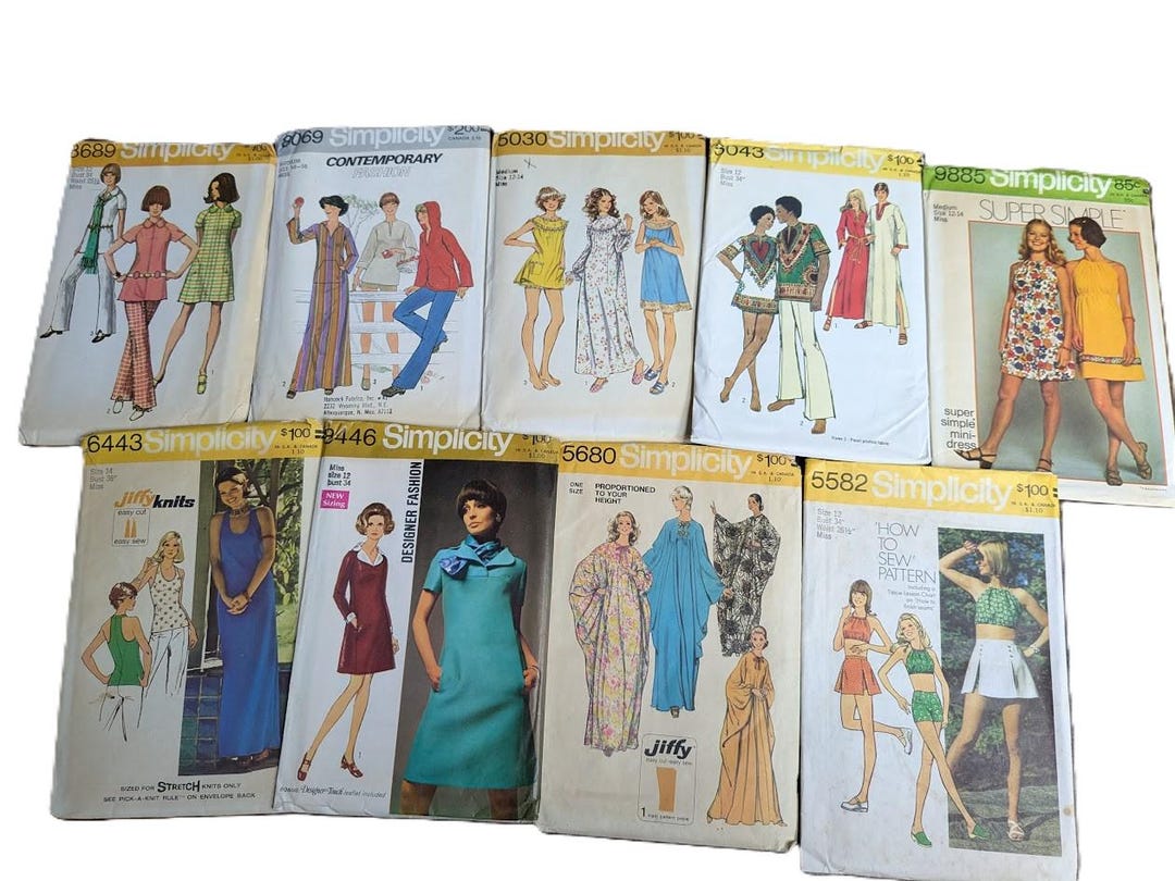 UNCUT 1970s Vintage Sewing Pattern Simplicity 8446 5680 8689 8060 5030 ...