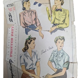 1940s/50s Vintage Sewing Pattern Advance 6145 4328 Simplicity 2784 3092 ...
