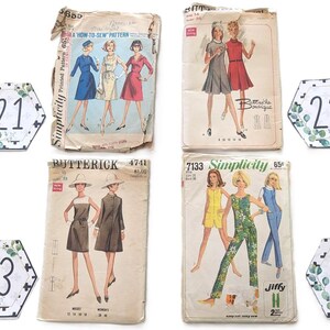 1960s Vintage Sewing Pattern Simplicity 7163 7908 6245 3890 3909 3308 ...