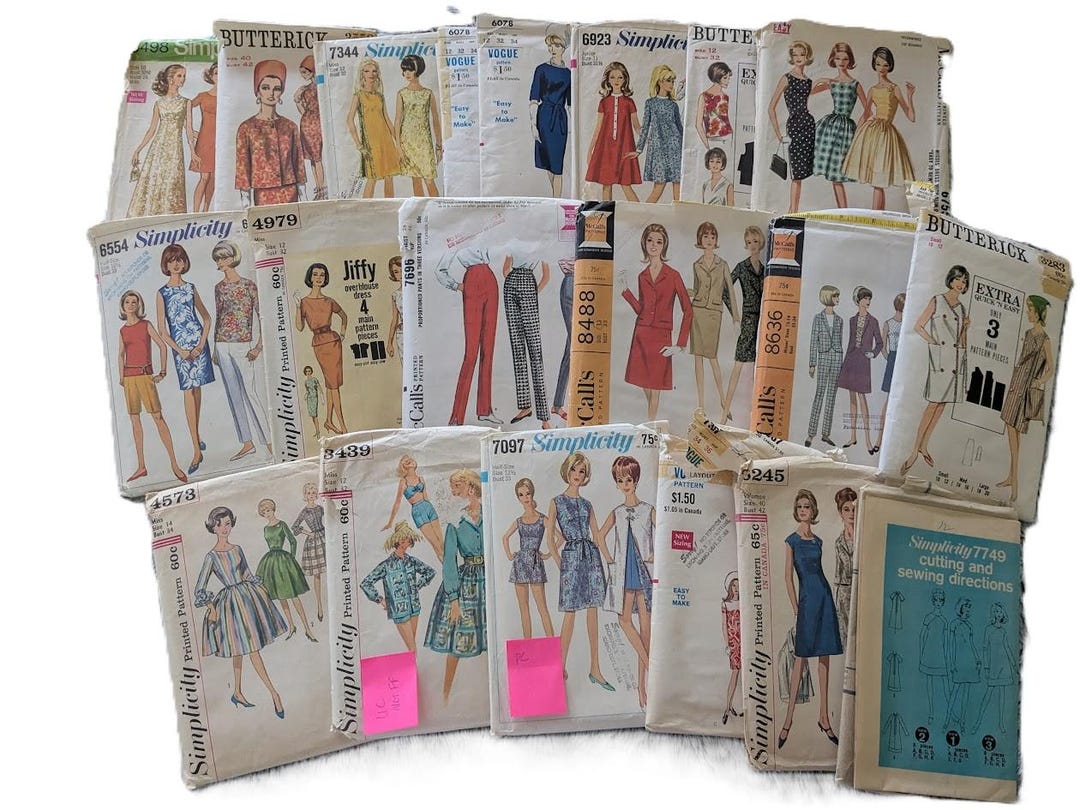 1960s Vintage Sewing Pattern Simplicity 3439 4979 6554 7344 8498 6923 ...