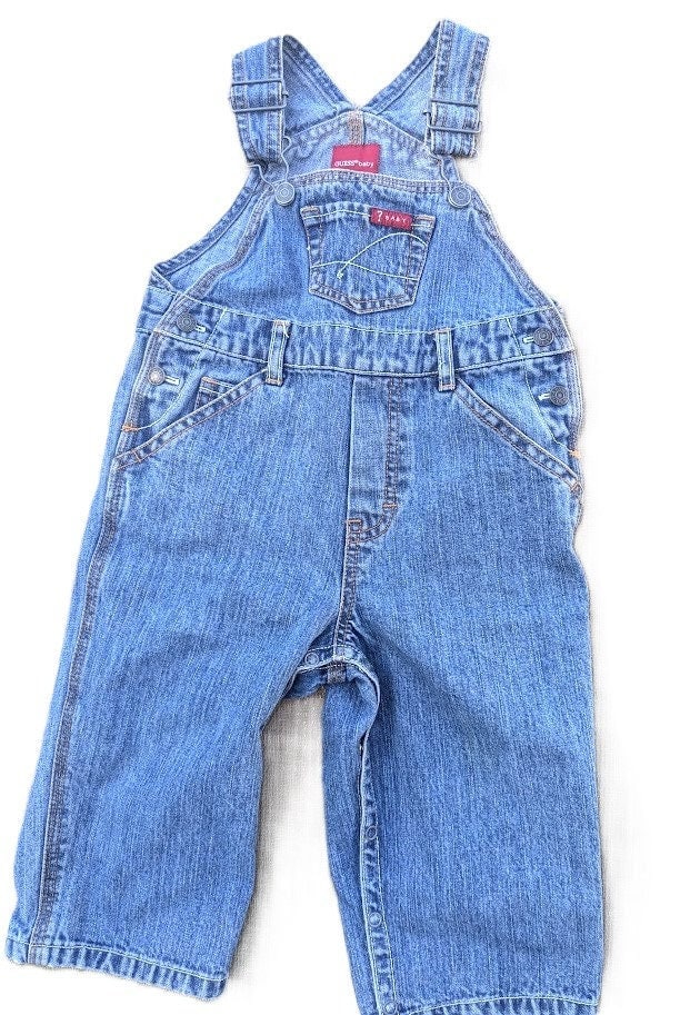 Vintage Guess Blue Jean Denim Overalls Toddler Baby Clothes 18M - Etsy
