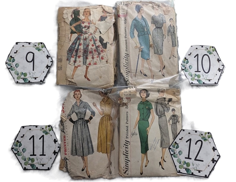 1950s Vintage Sewing Pattern Simplicity 1798 1124 1450 3670 4437 4019 ...