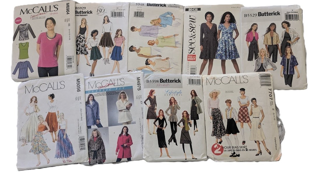 UC Sewing Pattern Mccalls 7707 4975 5056 6964 4318 6285 Butterick 5398 ...