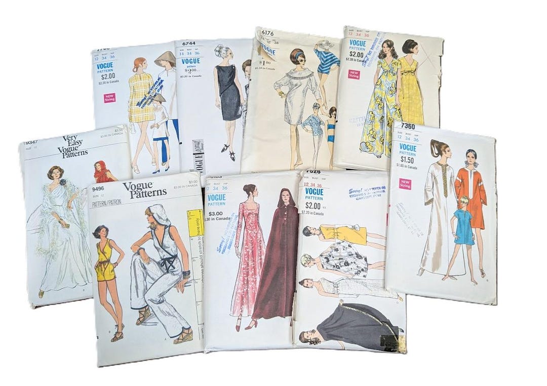 UNCUT RARE 1960s Vintage Vogue Sewing Pattern 7360 7528 8183 9496 9347 ...