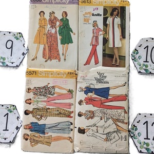 B36 1970s Vintage Sewing Pattern Simplicity 5612 7520 8775 8830 6560 ...