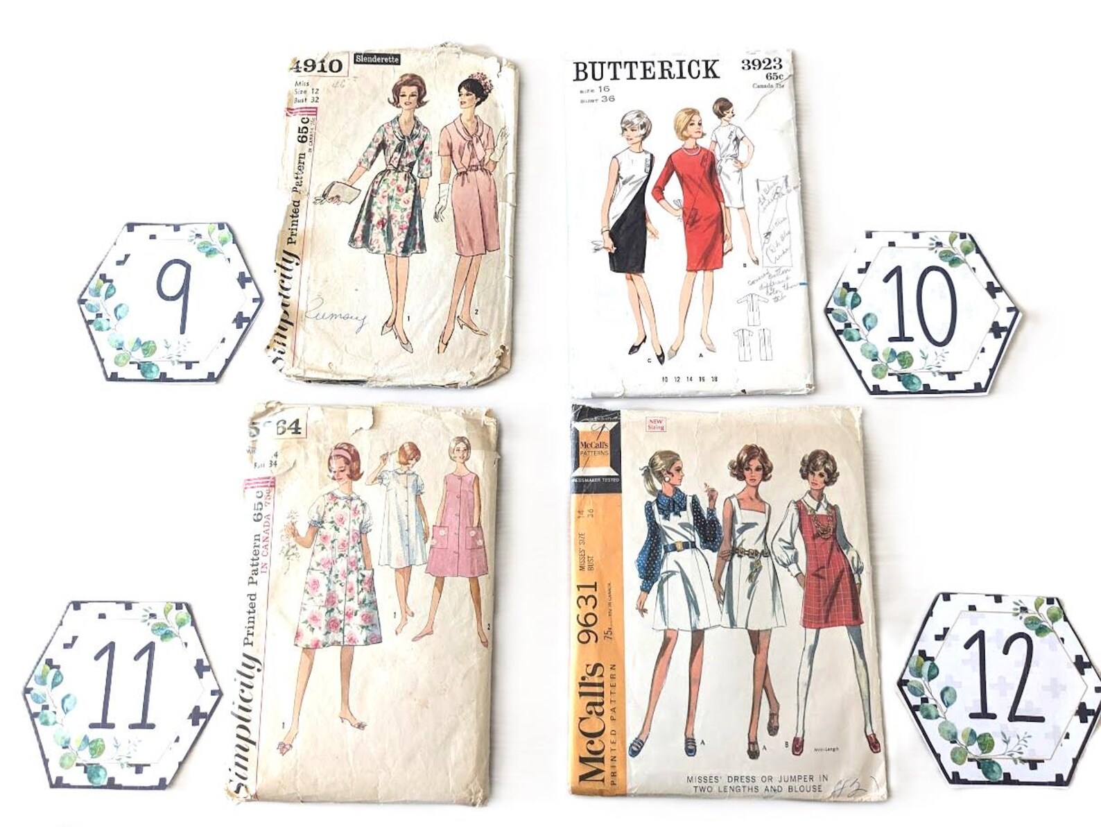 1960s Vintage Sewing Pattern Mccalls 8036 2244 8059 8395 Simplicity ...
