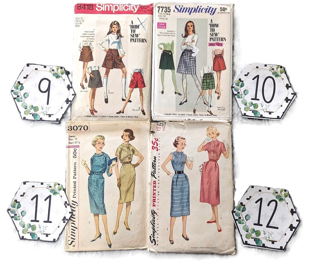 1960s Vintage Sewing Pattern Mccalls 9374 6276 7159 9421 Simplicity ...