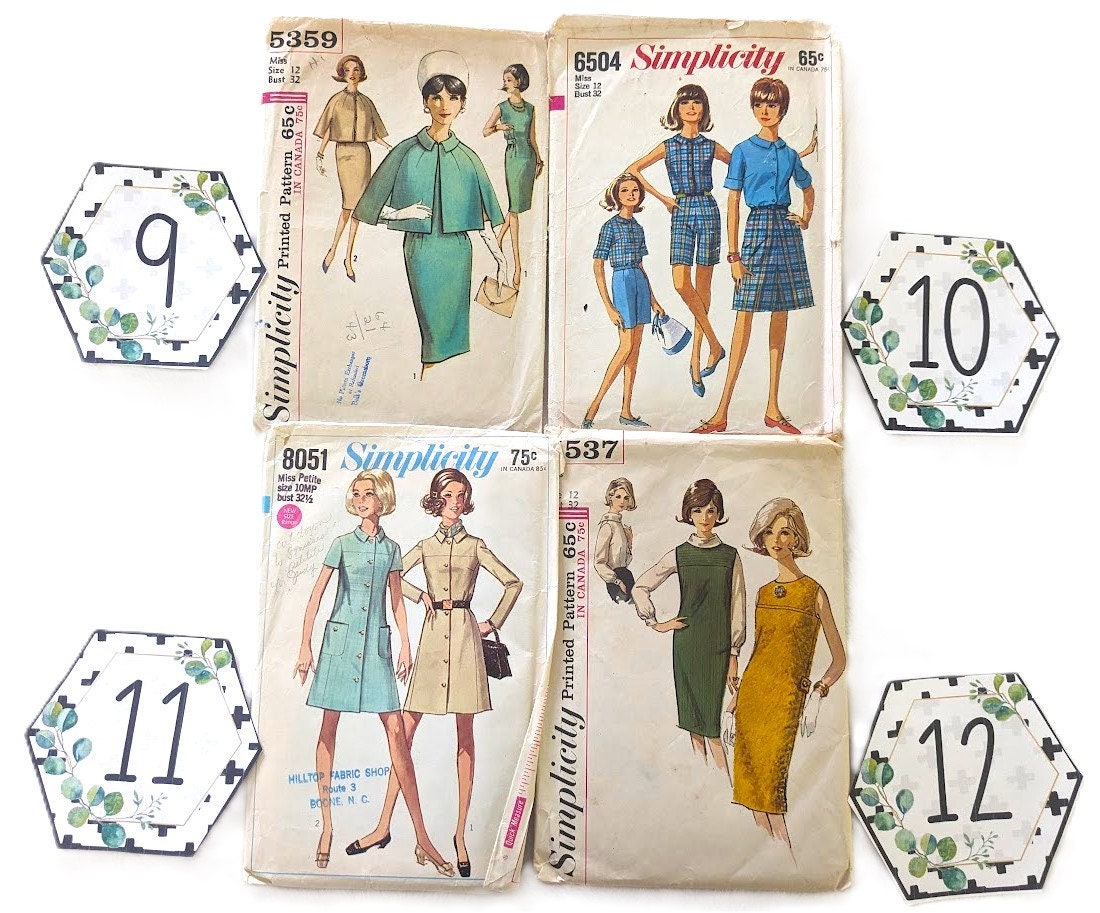 B32 1960s Sewing Pattern Simplicity 7582 7702 8411 7105 7853 2242 3622 ...