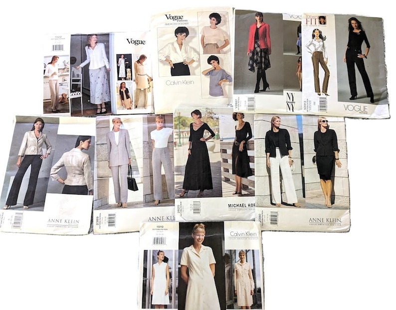Uncut Sewing Pattern Vogue Designer 9861 1128 1891 8138 1919 2601 9253 ...