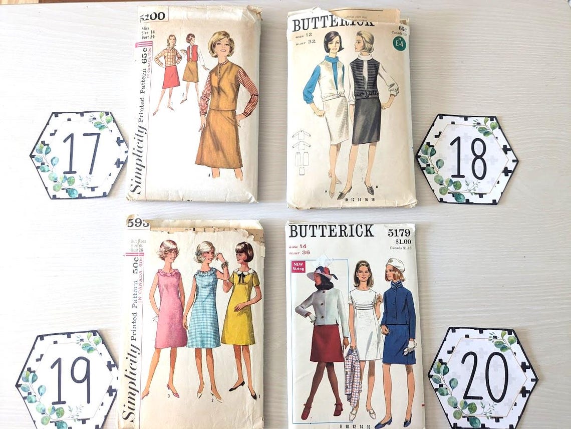 1960s Vintage Sewing Pattern Mccalls 2015 8036 2244 8059 7188 9631 ...