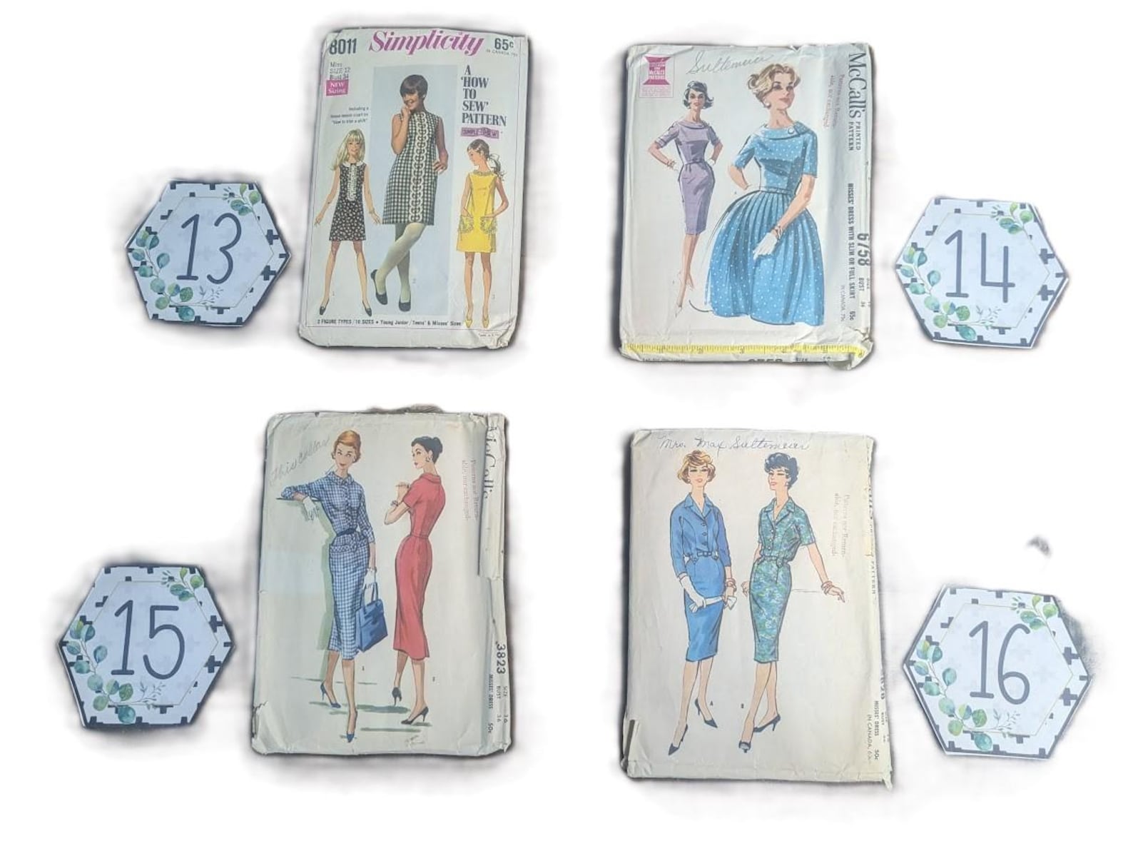 1950/60s Vintage Sewing Pattern Vogue 5109 7781 7855 4971 5565 4243 ...
