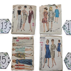1960s Vintage Sewing Pattern Simplicity 7163 7908 6245 3890 3909 3308 ...