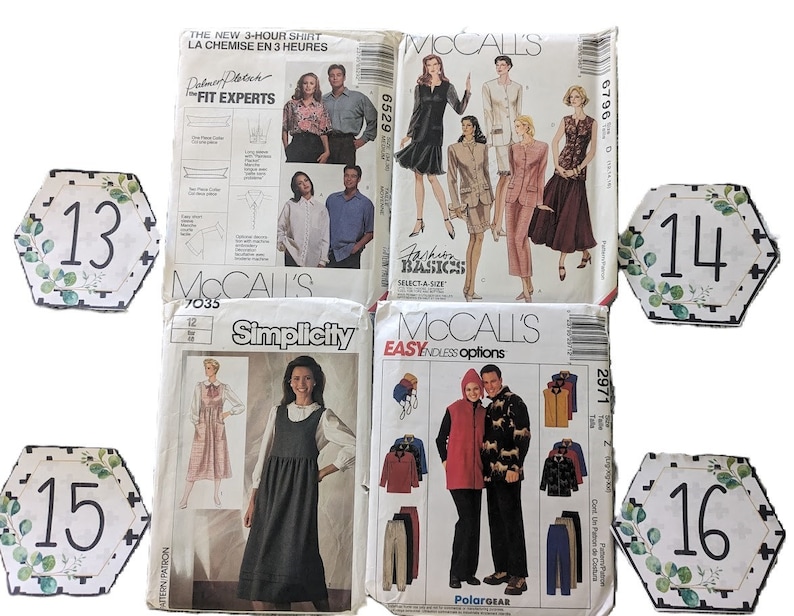 1990s Vintage Sewing Patterns Mccalls 5815 7942 2294 2971 7035 6796 ...