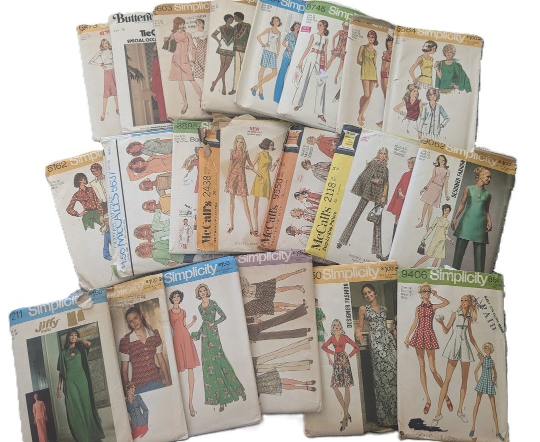 1970s Vintage Sewing Pattern Simplicity 9927 7723 7790 9408 5466 9676 ...