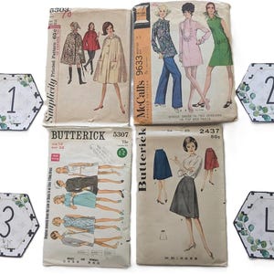 1960s Vintage Sewing Pattern Simplicity 7163 7908 6245 3890 3909 3308 ...