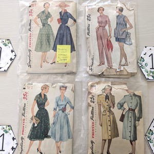 1940s/50s Vintage Sewing Pattern Simplicity 4117 4376 4946 1212 4784 ...