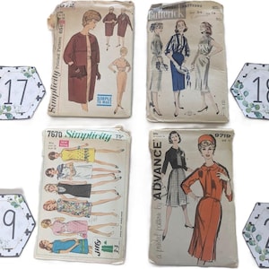 1950/60s Vintage Sewing Pattern Mccalls 7635 6977 7919 Butterick 8369 ...