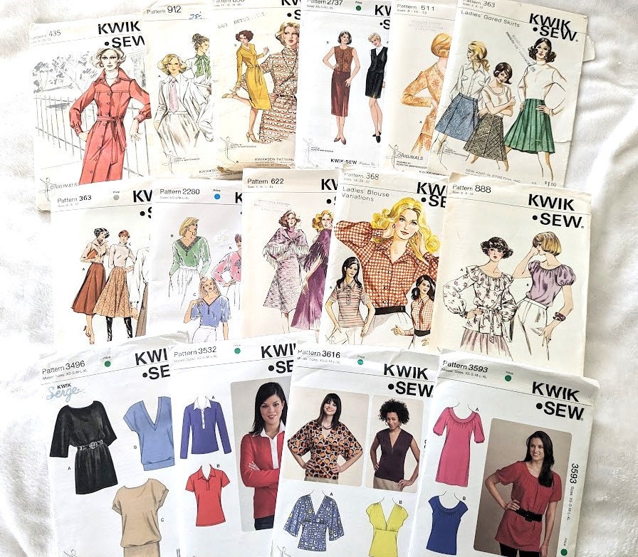 UC Kwik Sew Sewing Patterns 435 3616 511 3593 622 4043 2737 3496 850 ...
