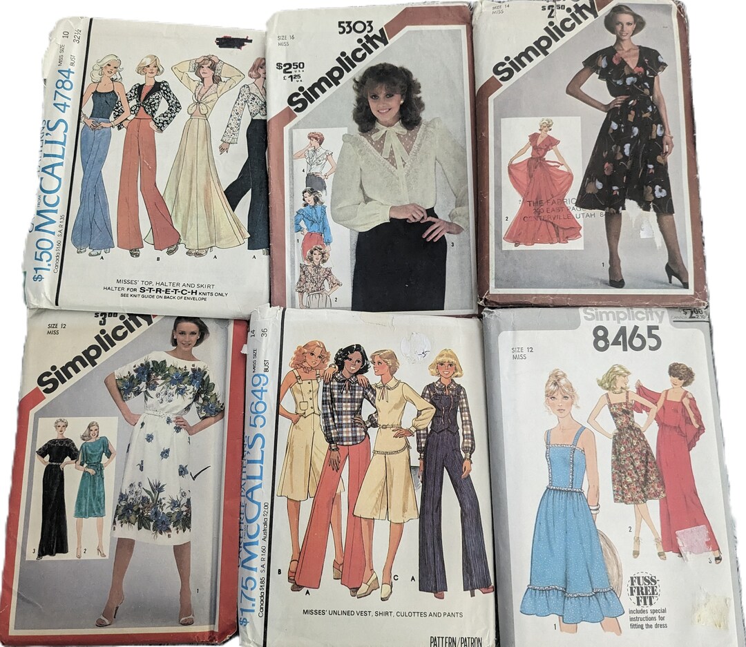 U Pick Vintage 1970s/1980s Sewing Patterns Mccalls 4784 5888 7510 ...