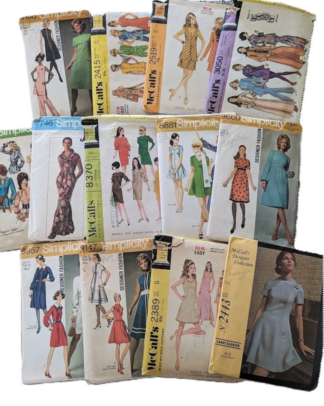 U Pick Bust 34 1970s Vintage Sewing Pattern Mccalls 2389 2443 3050 2519 ...