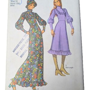 12/34 UNCUT 1970s Vintage Sewing Pattern Simplicity 9454 RARE Ruffle ...