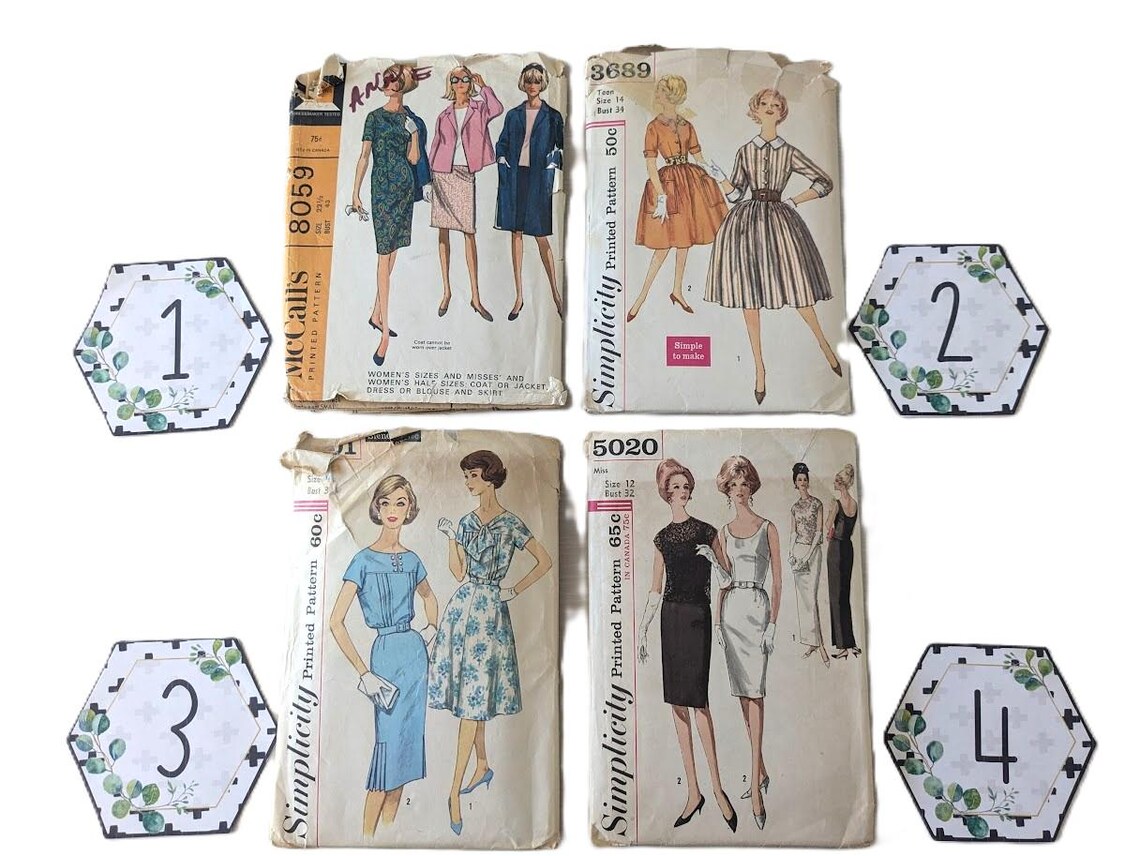 1960s Vintage Sewing Pattern Mccalls 2015 8036 2244 8059 7188 9631 ...