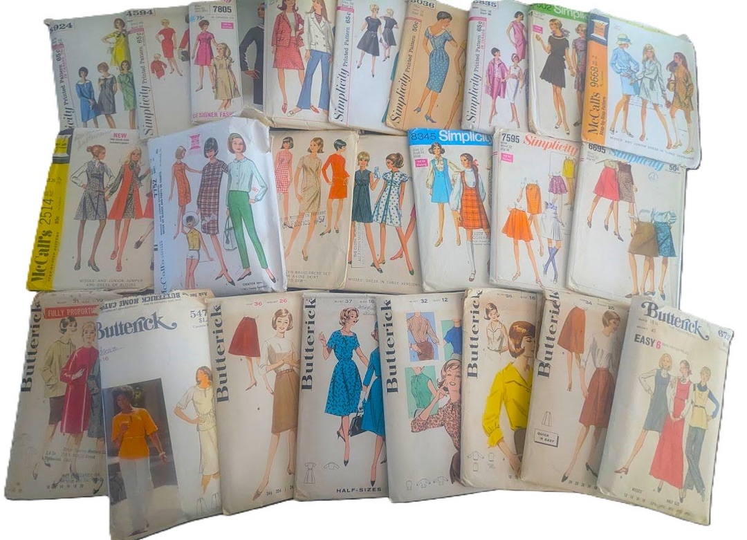 1960s Vintage Sewing Pattern Simplicity 4594 7805 8602 4115 3036 5835 ...
