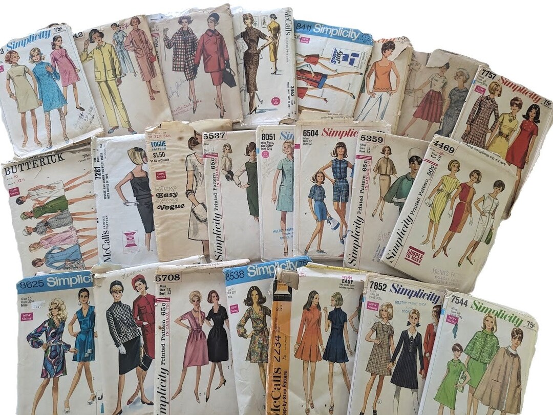 B32 1960s Sewing Pattern Simplicity 7582 7702 8411 7105 7853 2242 3622 ...